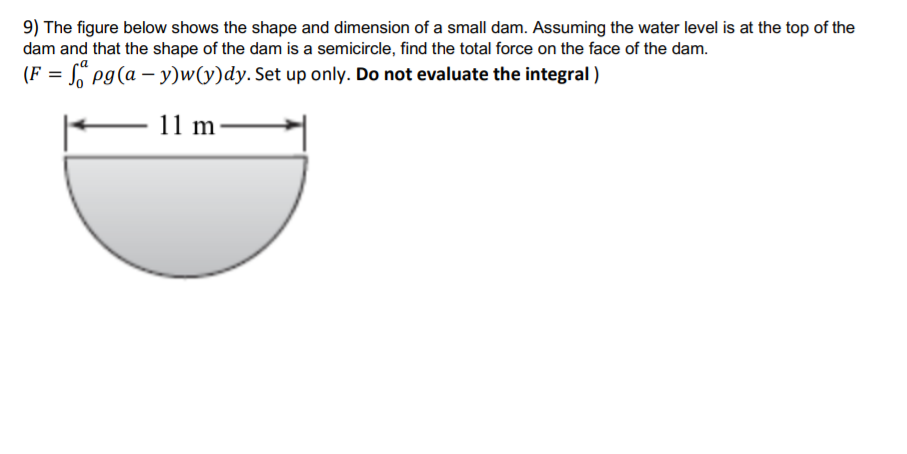 Solved 9) The figure below shows the shape and dimension of | Chegg.com