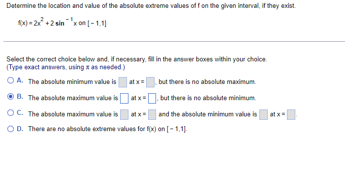 Solved Determine the location and value of the absolute | Chegg.com