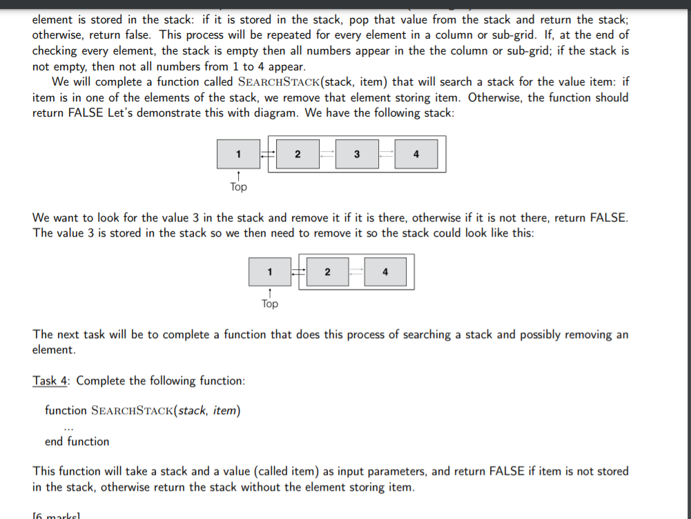 Solved element is stored in the stack: if it is stored in | Chegg.com