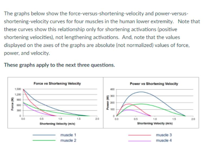 Solved Looking at the graph why is muscle 1 more powerful | Chegg.com