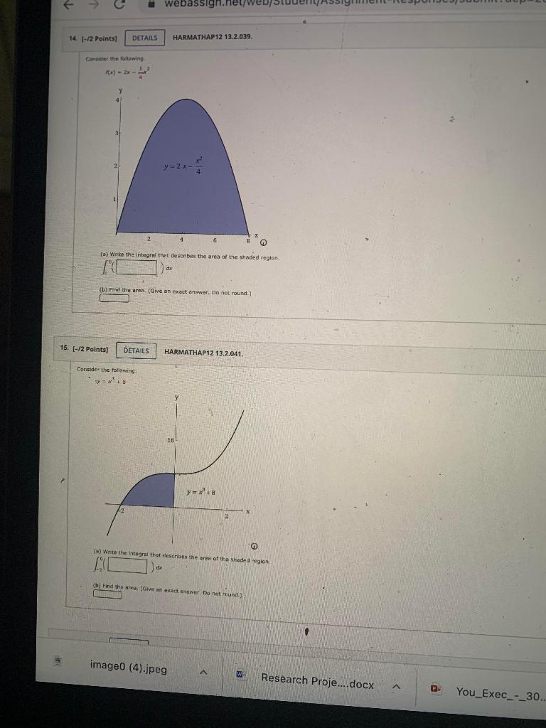 Solved webassign.net/web 14. [-/2 Points DETAILS HARMATHAP | Chegg.com