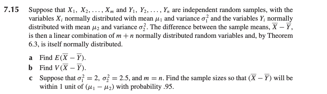 Solved 15 Suppose that X1,X2,…,Xm and Y1,Y2,…,Yn are | Chegg.com