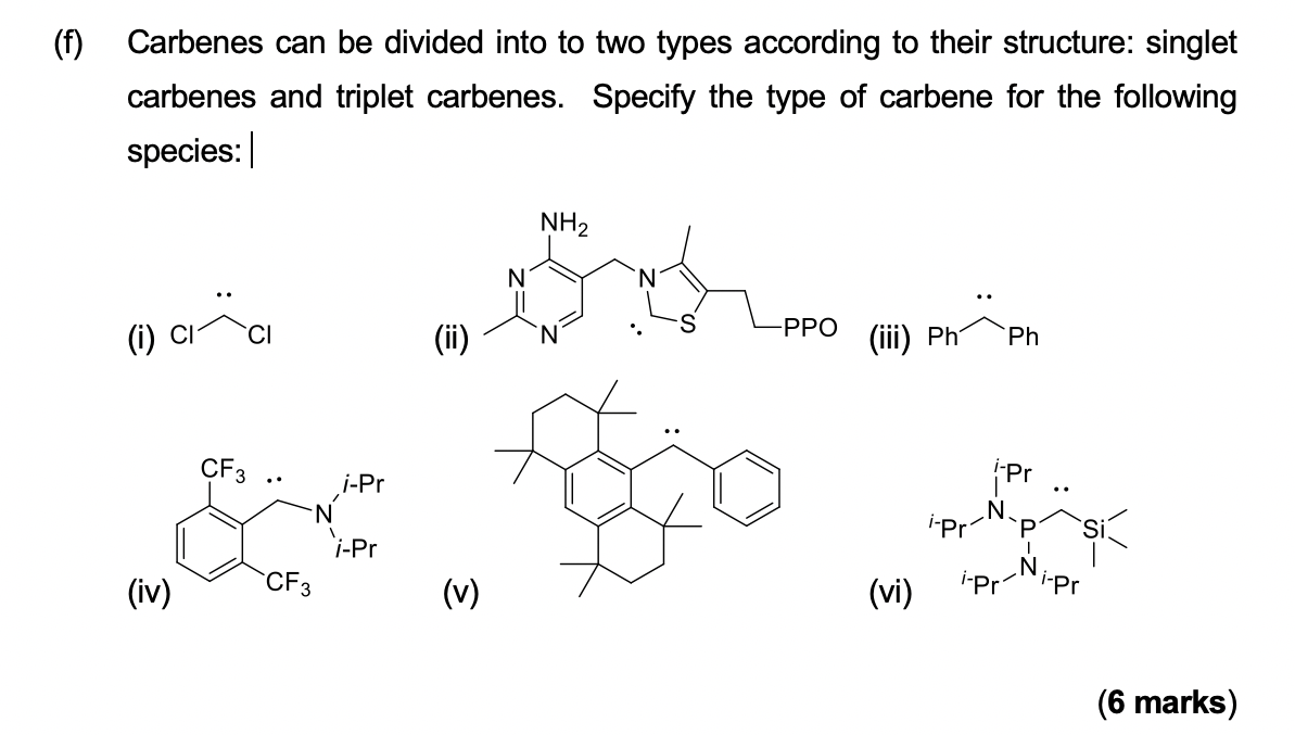 Solved Carbenes can be divided into to two types according | Chegg.com