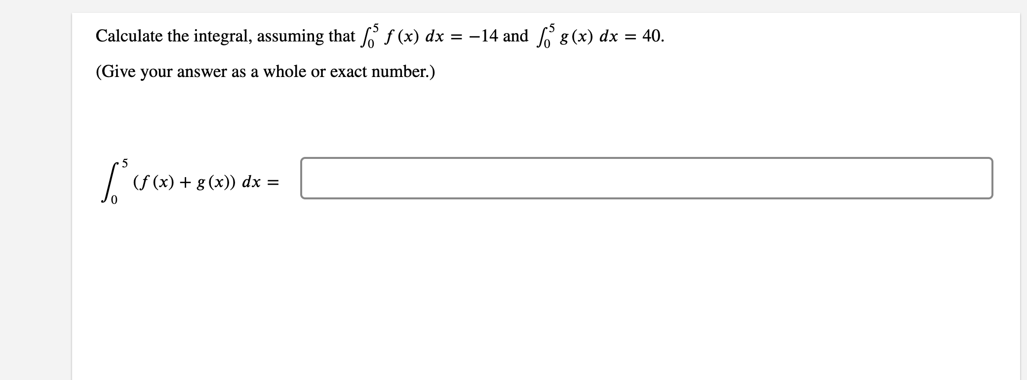 Solved Calculate the integral, assuming that ∫05f(x)dx=−14 | Chegg.com