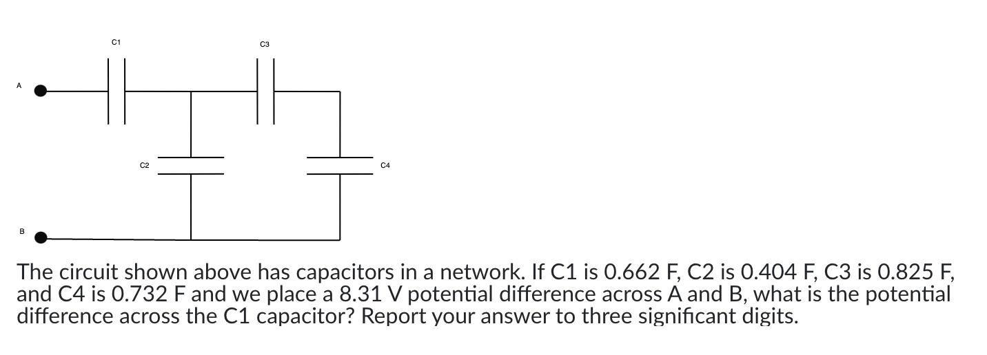 Solved The Circuit Shown Above Has Capacitors In A Network