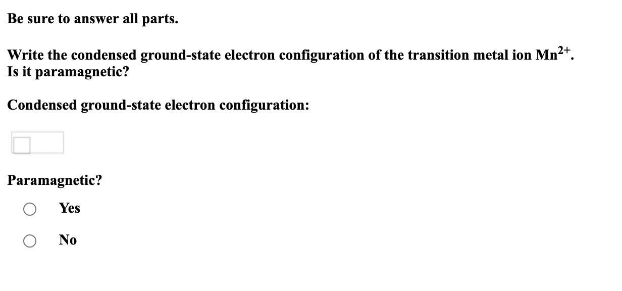 Solved Be sure to answer all parts. Write the condensed | Chegg.com