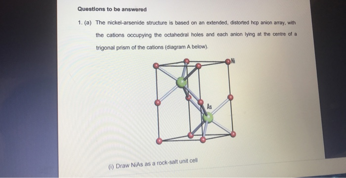 Solved Questions to be answered 1. (a) The nickel-arsenide | Chegg.com