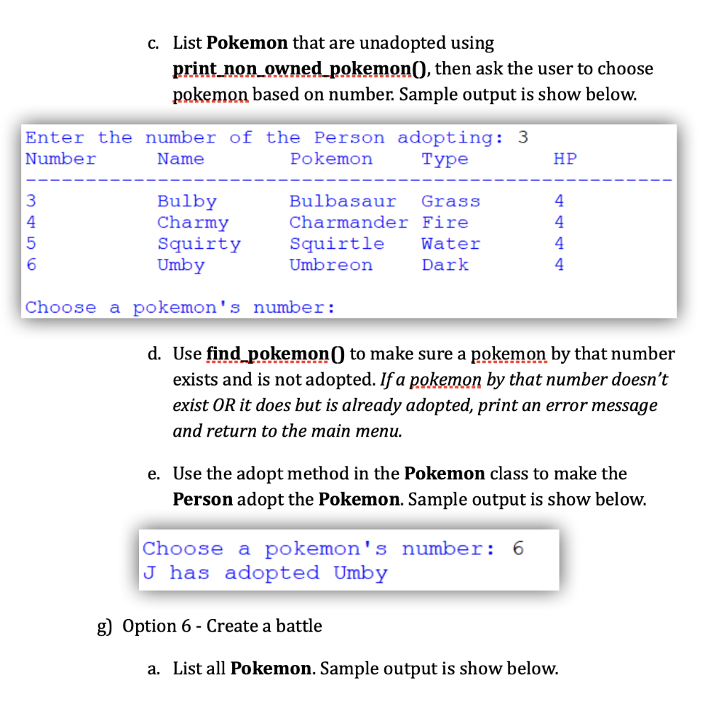 Solved e) Option 4 - See all people - Print out the people | Chegg.com