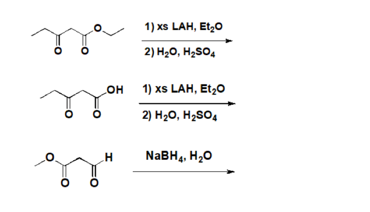 Solved O, 1) XS LAH, Et2O O 1) xS LAH, Et O 2) H2O, H2SO4 OH | Chegg.com Solved O, 1) XS LAH, Et2O O 1) xS LAH, Et O 2) H2O, H2SO4 OH | Chegg.com