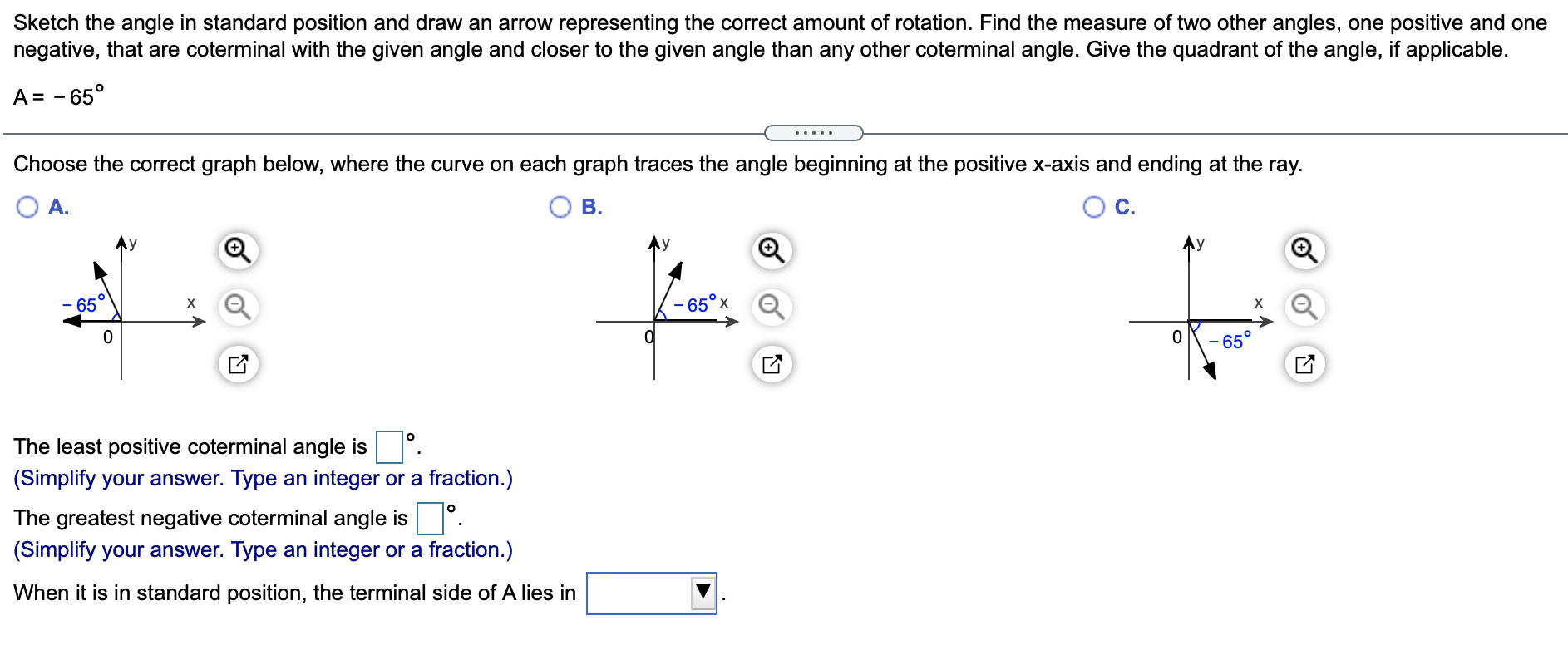 Solved Sketch the angle in standard position and draw an | Chegg.com