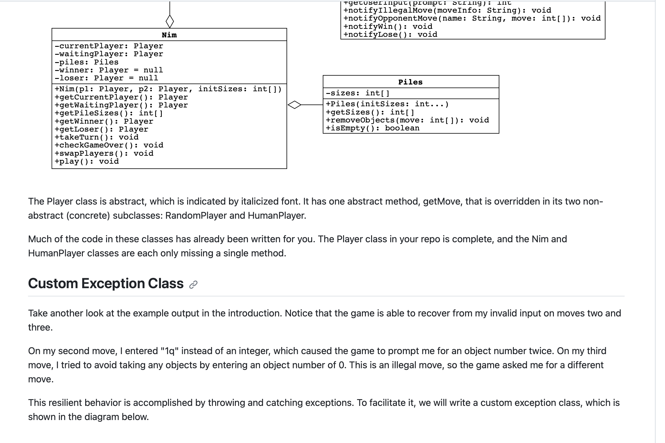 Solved @override public void notifyopponentMove(String name, | Chegg.com