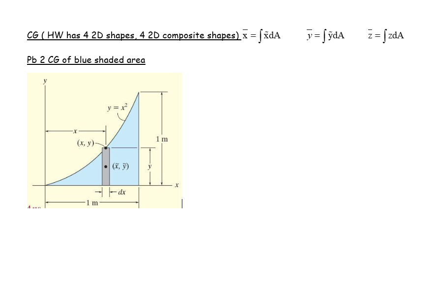 Solved Pb 2 CG of blue shaded area | Chegg.com