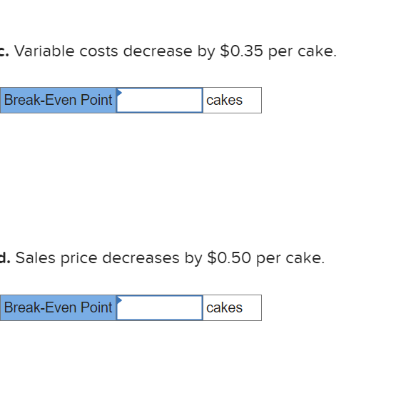 Solved Cove's Cakes is a local bakery. Price and cost | Chegg.com