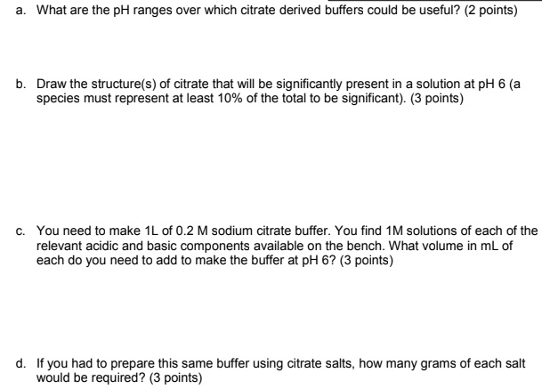 Solved Citrate has 3 ionizable groups, allowing it to serve | Chegg.com