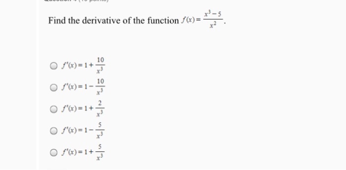 Solved Find the derivative of the function f(x)= 10 or(x) = | Chegg.com