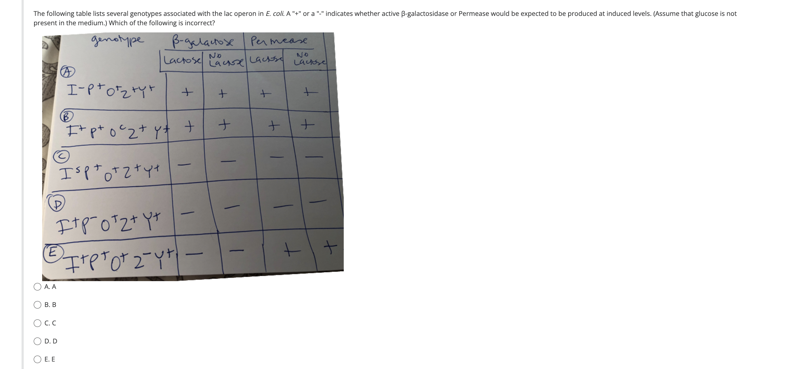 Solved The following table lists several genotypes | Chegg.com
