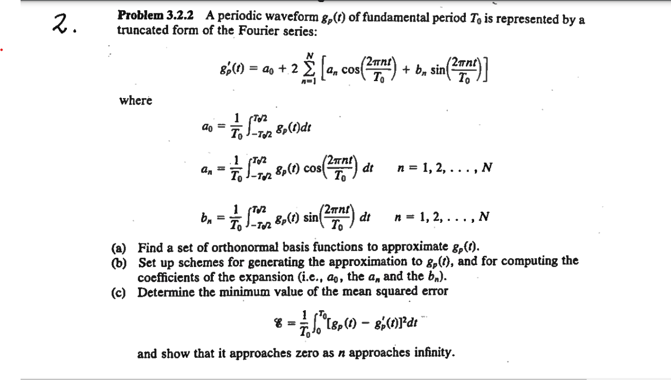 Solved Problem 3.2.2 A periodic waveform gp(t) of | Chegg.com