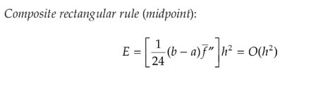 Solved Composite rectangular rule (midpoint): E = [1/24(b - | Chegg.com