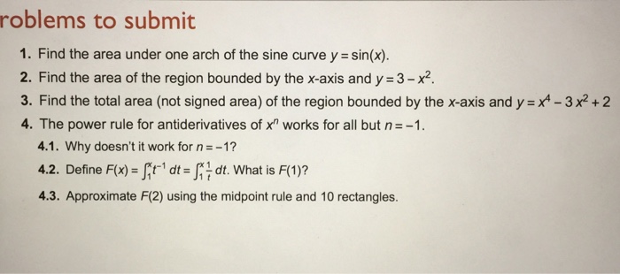 Solved Find the area under one arch of the sine curve y = | Chegg.com