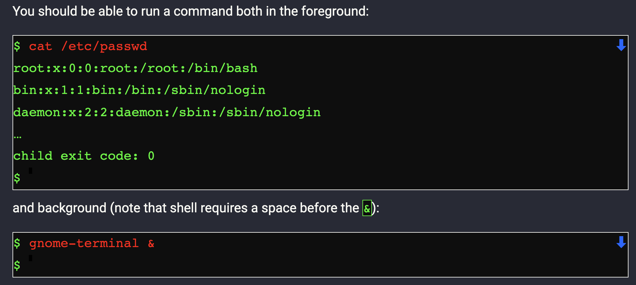 Solved Specification Implement a shell that reads | Chegg.com