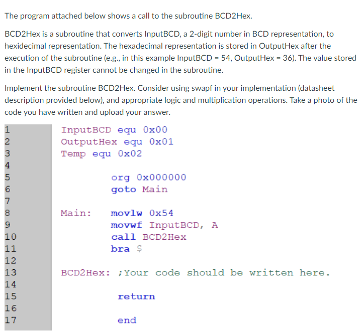 Solved The program attached below shows a call to the | Chegg.com