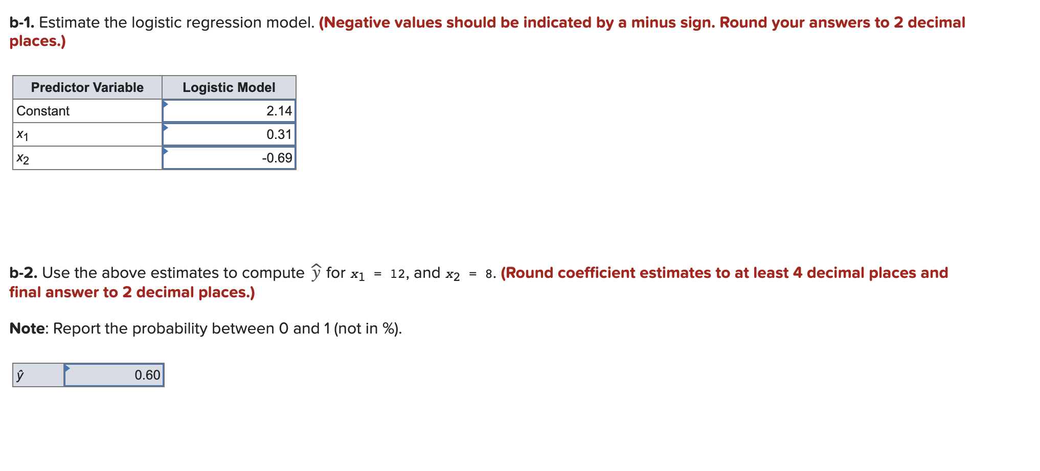 Solved b-1. Estimate the logistic regression model. | Chegg.com
