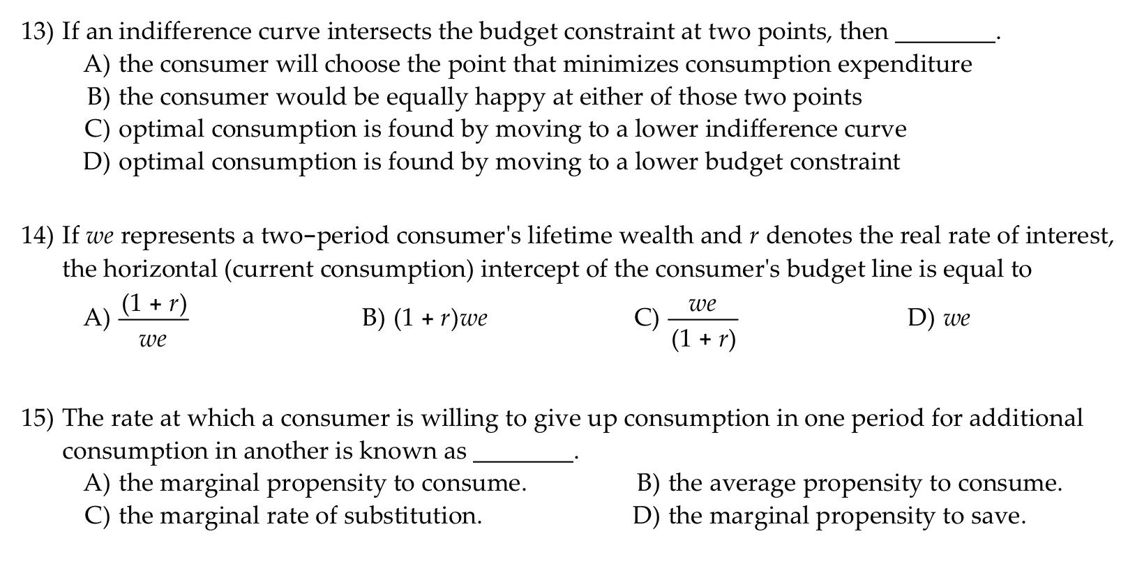 Solved 13) If an indifference curve intersects the budget | Chegg.com