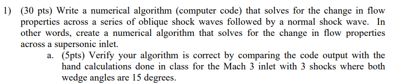 Solved Part A Only 30 Pts Write A Numerical Algorithm 4418