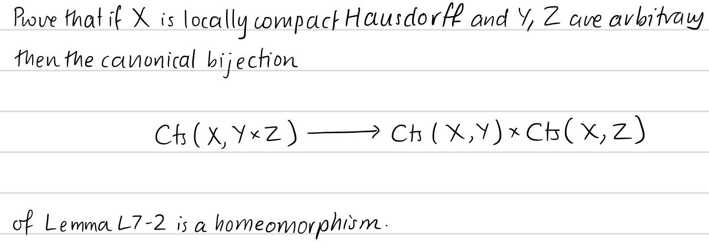 Solved Prove that if X is locally compact Hausdorff and Y, Z | Chegg.com