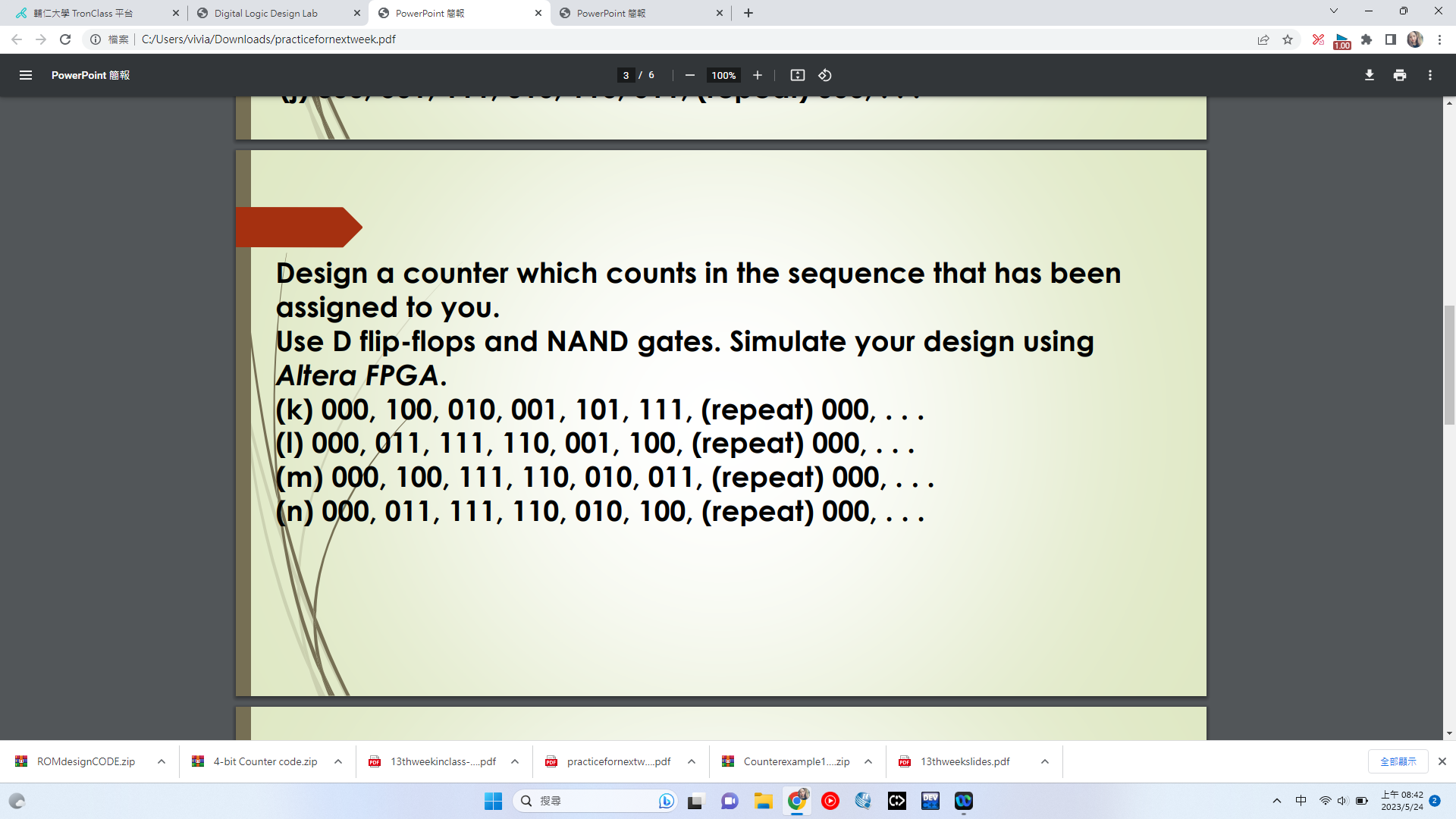 Design a counter which counts in the sequence that | Chegg.com