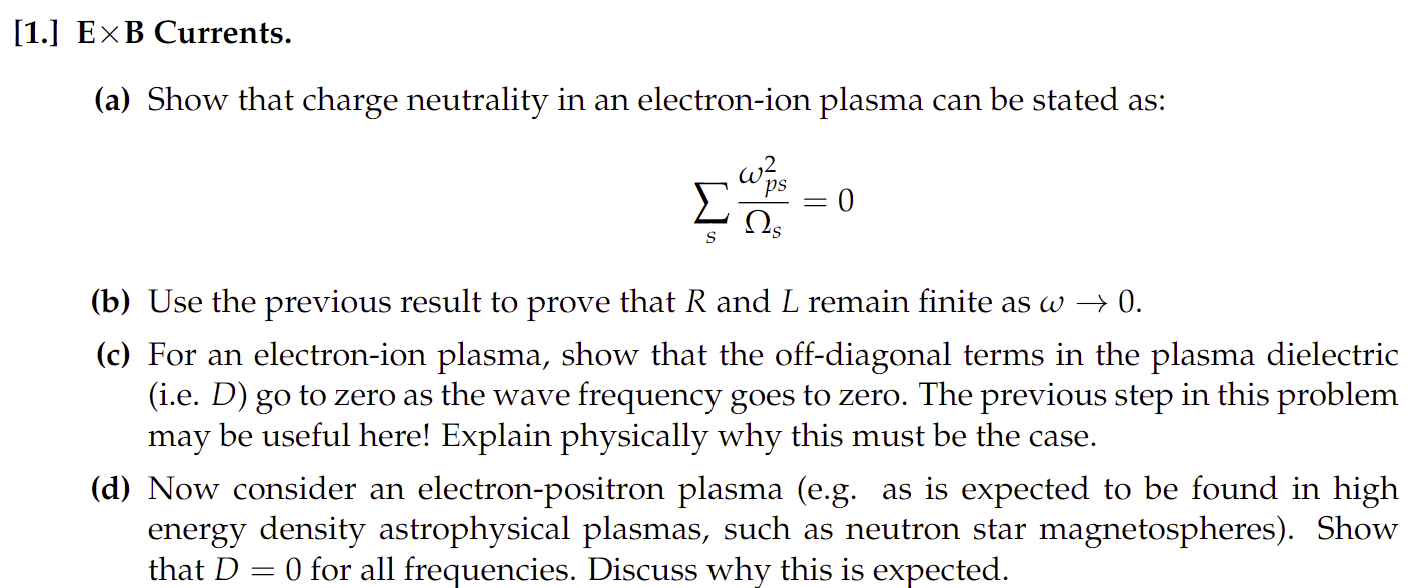 Solved (a) Show that charge neutrality in an electron-ion | Chegg.com