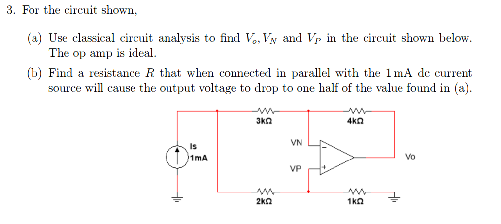 Solved 3. For the circuit shown, (a) Use classical circuit | Chegg.com