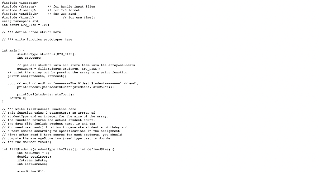 Solved Just need help with this C++ Program. Need help | Chegg.com