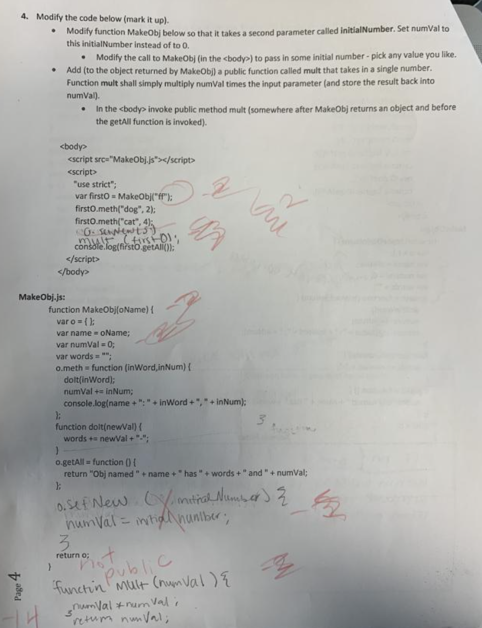 Solved . 4. Modify the code below (mark it up). Modify | Chegg.com