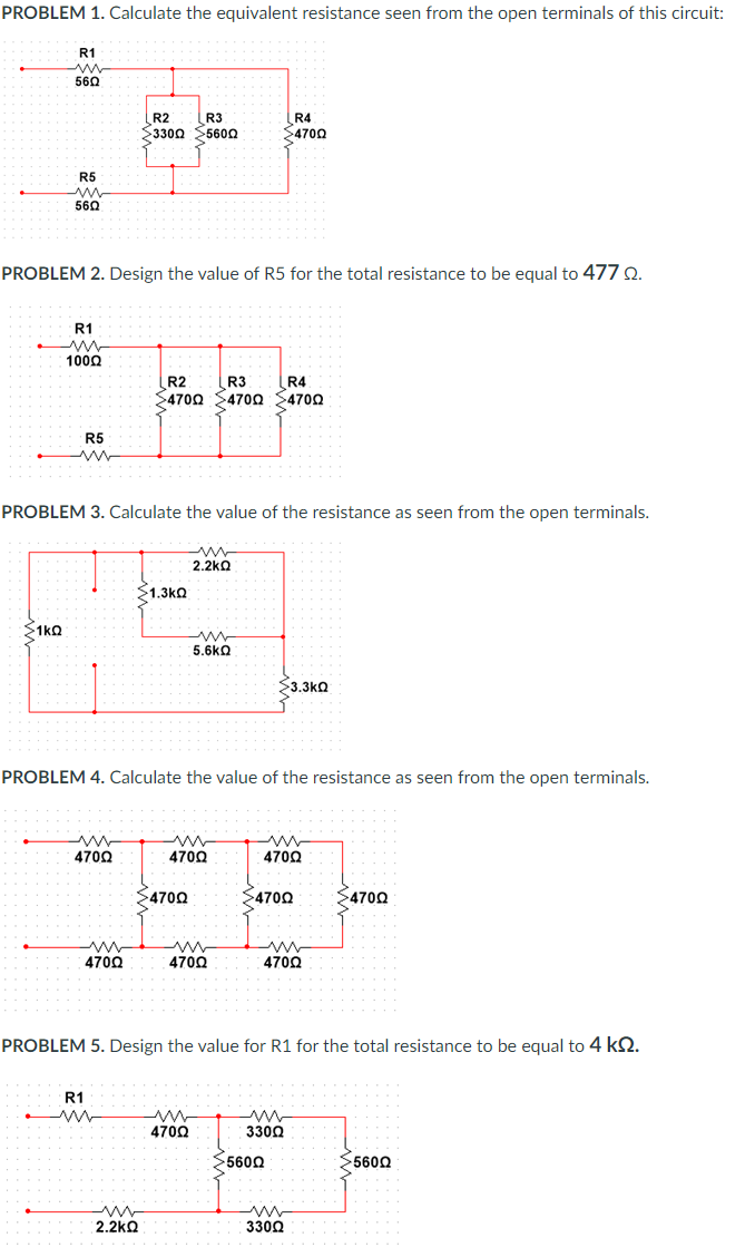 Solved PROBLEM 1. ﻿Calculate the equivalent resistance seen | Chegg.com