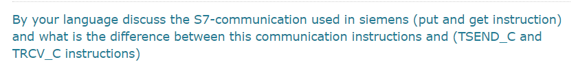 Solved By your language discuss the S7-communication used in | Chegg.com
