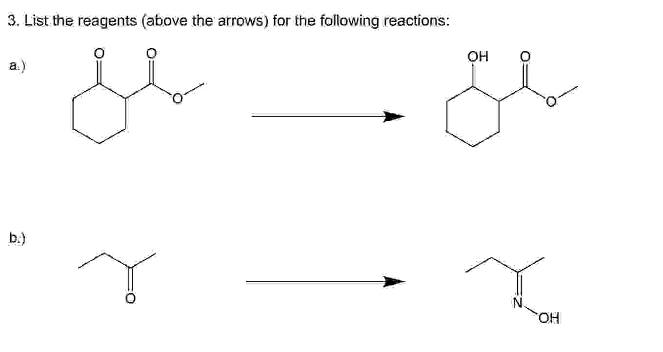 Solved List the reagents (above the arrows) ﻿for the | Chegg.com