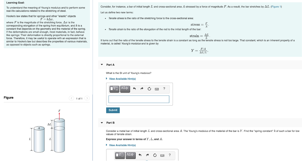 Solved Consider, for instance, a bar of initial length L and | Chegg.com