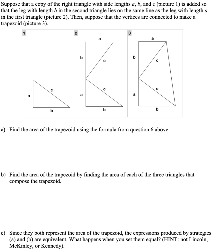 Suppose that a copy of the right triangle with side | Chegg.com