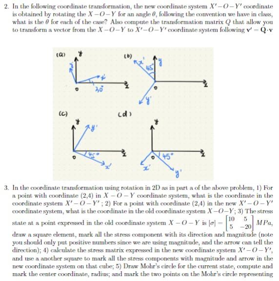 Solved 2. In the following coordinate transformation, the | Chegg.com