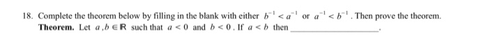 Solved Complete the theorem below by filling in the blank | Chegg.com