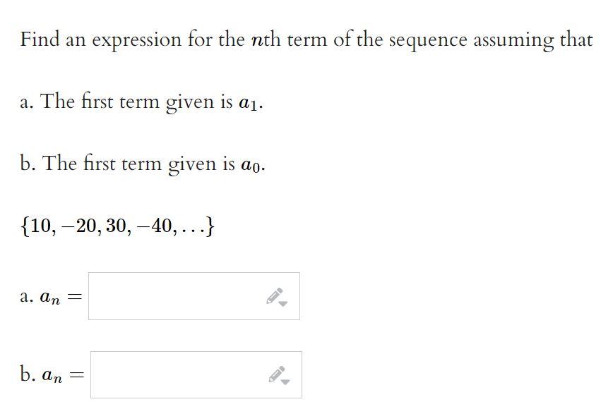Solved chegg find an expression for the nth term of the | Chegg.com