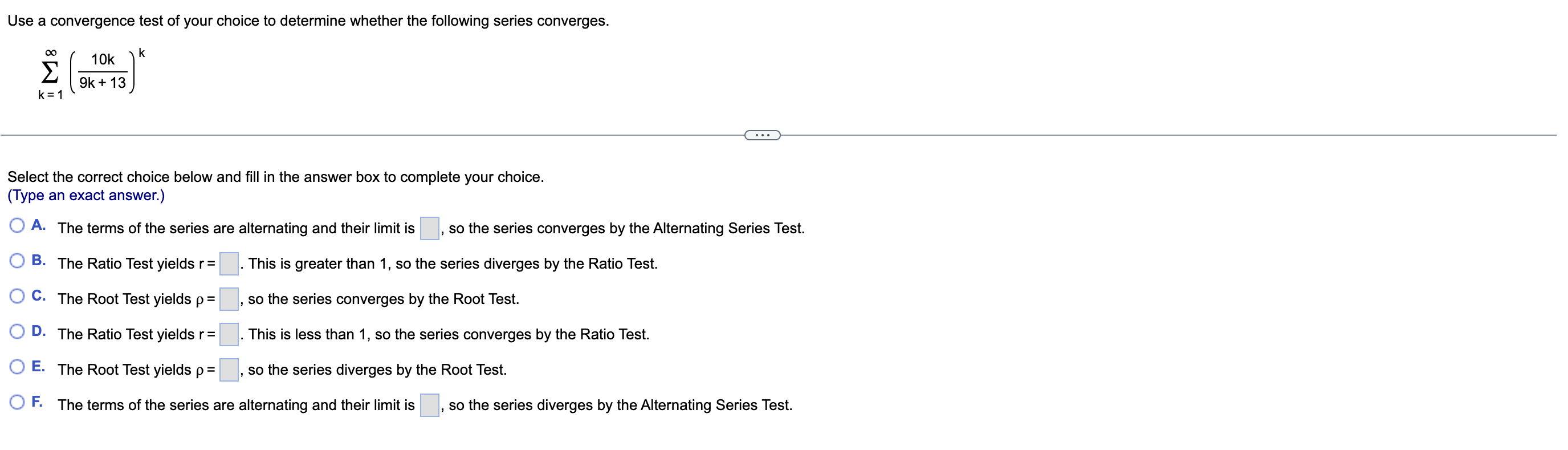 Solved Use a convergence test of your choice to determine | Chegg.com
