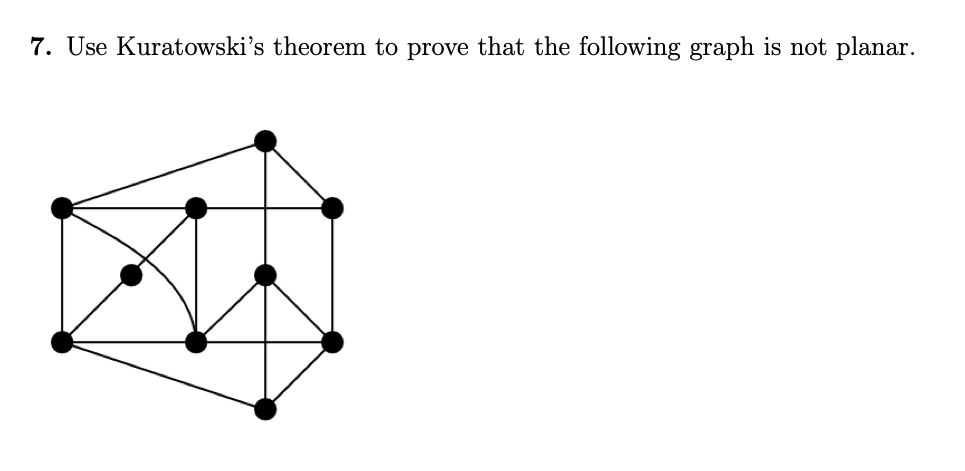 Solved 7. Use Kuratowski's theorem to prove that the | Chegg.com