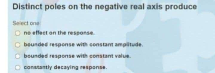 Solved Distinct poles on the negative real axis produce | Chegg.com