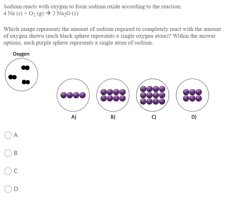 Solved Sodium reacts with oxygen to form sodium oxide | Chegg.com