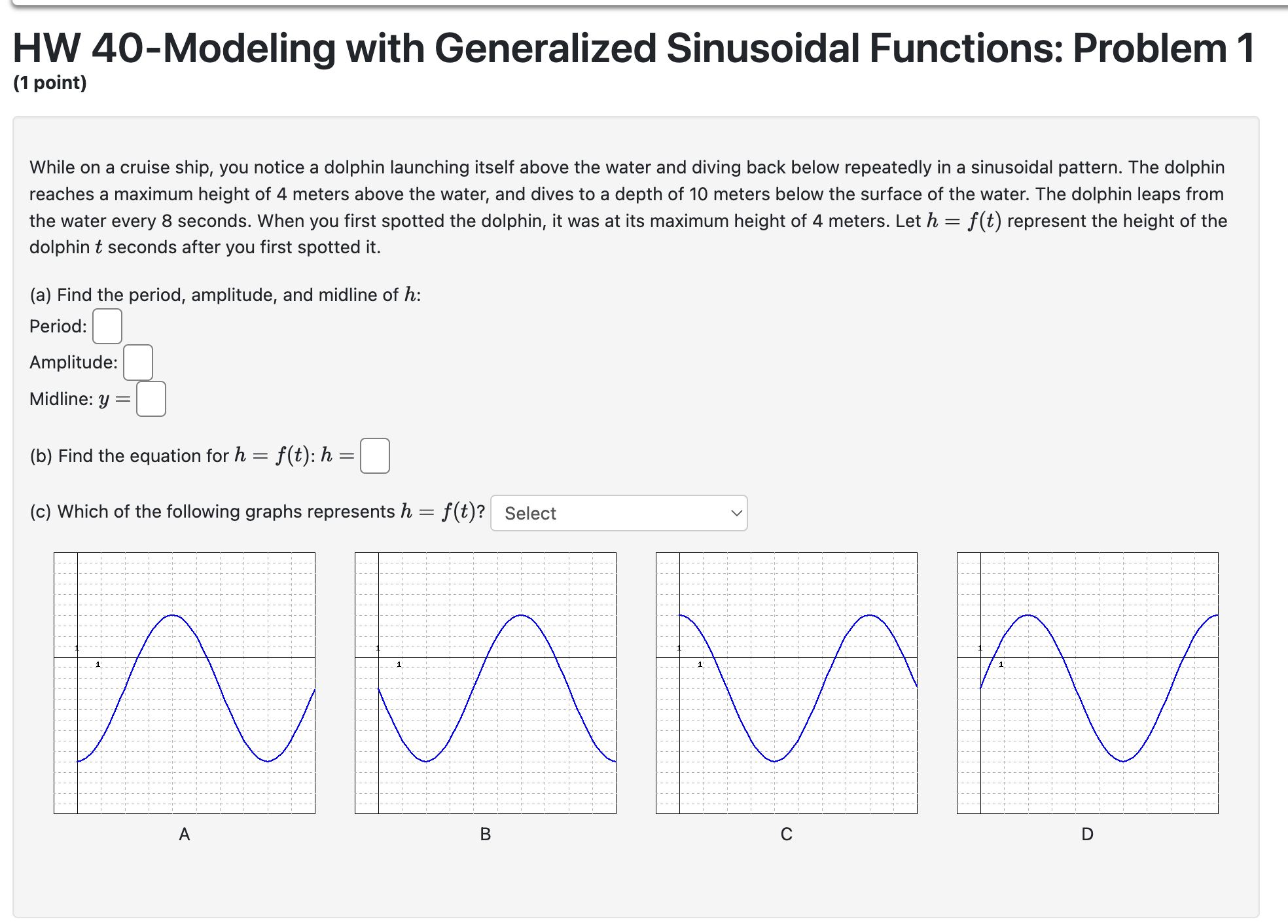 Solved HW 40-Modeling with Generalized Sinusoidal Functions: | Chegg.com