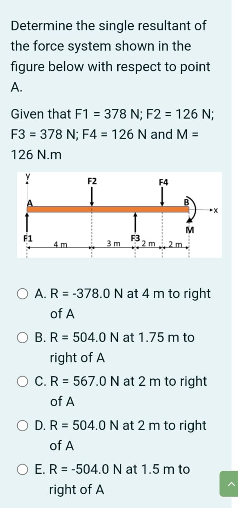 Solved Determine the single resultant ofthe force system | Chegg.com
