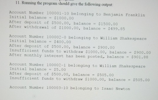 Solved Task #1 Extending the BankAccount Class 1. Copy the | Chegg.com