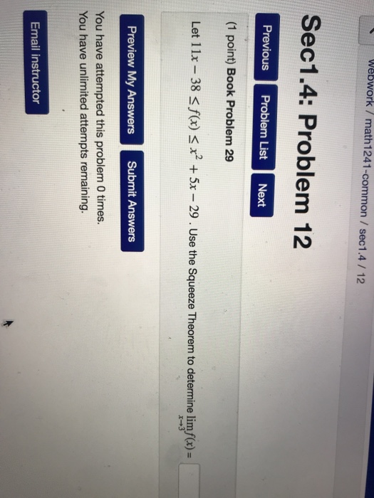 Solved Webwork/math 1241-common /sec1.4/12 Sec1.4: Problem | Chegg.com Solved Webwork/math 1241-common /sec1.4/12 Sec1.4: Problem | Chegg.com